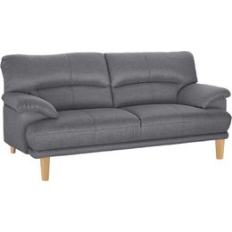 Trendmanufaktur 3-Sitzer &raquo;Cecilia, Sofa in italienischem Design&laquo; mit tollem Sitzkomfort, extrabequeme Armlehnen, Holzf&uuml;&szlig;e grau B/H/T: 200cm x 87cm x 