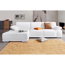 Sit & More sit&more Ecksofa &raquo;Coria L-Form&laquo; mit XL-Recamiere, wahlweise mit Schlaffunktion wei&szlig; Kunstleder SOFTLUX ;Struktur ( 100% Polyester);Struktur fein ( 90%