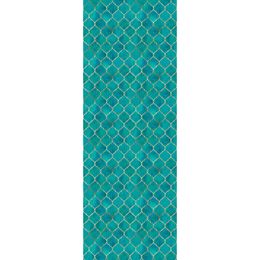 queence Vinyltapete &raquo;Aurora&laquo; Farbverlauf abstrakt bedruckt gemustert glatt 90x250cm, selbstklebend, kinderleichte Anbringung,, Sticker blau Vinyl B/L: