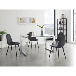 OTTO home Esszimmerstuhl &raquo;Eadwine, Stuhl, K&uuml;chenstuhl, 4-Fu&szlig; Stuhl&laquo; (Set) 1 Stk.Polsterstuhl mit Metallgestell, im 1er. 2er und 4er Set erh&auml;ltlich 