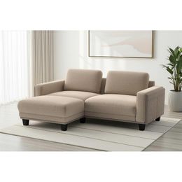 Sit & More sit&more Ecksofa &raquo;Concept&laquo; Modernes Sofa in drei Fu&szlig;farben zur Auswahl beige 100% Polyester B/H/T: 226cm x 84cm x 167cm, Recamiere links,mit Fu&szlig; Buche