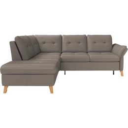 Sit & More sit&more Ecksofa &raquo;G&ouml;teborg&laquo; inkl. Sitztiefenverstellung, wahlweise mit Bettfunktion & Bettkasten grau B/H/T: 250cm x 90cm x 226cm, NaturLEDER Stoff, 