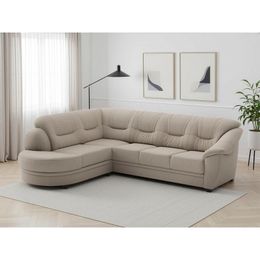 Sit & More sit&more Ecksofa &raquo;Savona&laquo; mit Federkern, optional mit Schlaffunktion B/H/T: 267cm x 90cm x 206cm, Flachgewebe LINO, Ottomane links,mit Bettfunktion