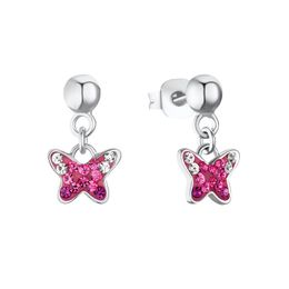 Prinzessin Lillifee Damen Paar Ohrh&auml;nger &raquo;Schmetterling&laquo; mit Preciosa Crystal pink Silber 925 (Sterlingsilber)