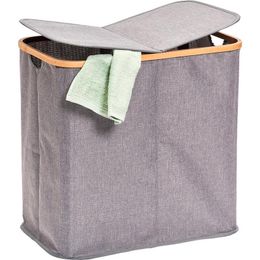 zeller W&auml;schesortierer 2 Kammer Einteilung grau Polyester B/H/T: 53,4cm x 50cm x 33cm
