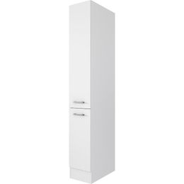 Flex-Well Apothekerschrank &raquo;Lucca&laquo; (B x H x T) 30 x 200 x 57 cm, mit 5 Ablagen wei&szlig; Holzwerkstoff Wei&szlig;, B/H/T: 30cm x 200cm x 57cm