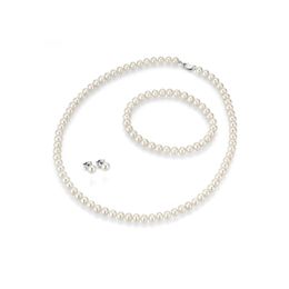 Firetti Damen Schmuckset &raquo;Multipack Schmuck Geschenk Silber 925 Halskette Armband Ohrstecker&laquo; (Set, 4 tlg.) Made in Germany - mit S&uuml;&szlig;wasserzuchtperlen