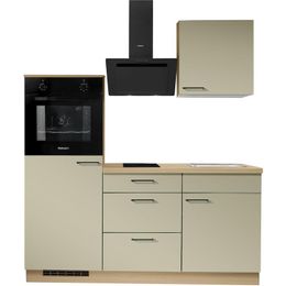 KOCHSTATION K&uuml;chenzeile &raquo;KS-Solmera&laquo; Breite 180cm, vormontiert, wahlweise mit E-Ger&auml;ten beige B/H/T: 180cm x 207cm x 60cm, ohne E-Ger&auml;te, 