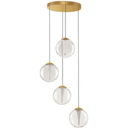 NOVA LUCE Pendelleuchte &raquo;GALEO&laquo; LED-Modul 1 Stk. Warmwei&szlig; gold 4, &Oslash; 56cm H: 179cm, 1 Stk.