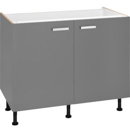 Optifit Sp&uuml;lenschrank &raquo;Parma&laquo; Breite 100 cm grau Holzwerkstoff basaltgrau, B/H/T: 100cm x 87cm x 58,4cm, T&uuml;ren: 2 Stk., Komplettausf&uuml;hrung