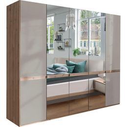 Wiemann Kleiderschrank &raquo;Barcelona&laquo; mit Spiegelfront und schmaler Bauchbinde wei&szlig; Floatglas, Holzwerkstoff B/H/T: 246,3cm x 216cm x 58cm