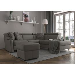 Sit & More sit&more Ecksofa &raquo;Freetown L-Form&laquo; inklusive Kopfteilverstellung und komfortablem Federkern grau B/H/T: 252cm x 84cm x 216cm, Luxus-Microfaser ALTARA 