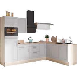 OPTIFIT K&uuml;che &raquo;Ahus&laquo; 200 x 270 cm breit, wahlweise mit E-Ger&auml;ten, Soft Close Funktion grau B/H/T: 270cm x 211,8cm x 60cm, ohne E-Ger&auml;te