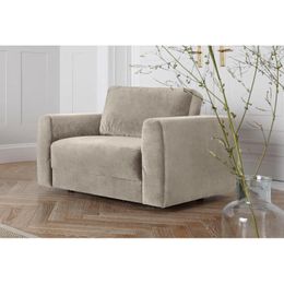 OTTO home Sessel &raquo;Hobro Loungesessel&laquo; in 3 Bezugsqualit&auml;ten in vielen Farben beige Luxus-Microfaser Lederoptik (100% Polyester);Struktur grob (100% 