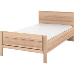 Musterring Holzbett &raquo;Sorrent, Bettgestell, Bettrahmen, teilmassiv Eiche&laquo; Eiche teilmassiv, Liegeh&ouml;henverstellung, Stollenfu&szlig;teil braun L&auml;nge B: 210cm x 120cm