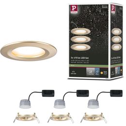 Paulmann LED Einbauleuchte &raquo;LED Einbauleuchte 3-Step-Dim Nova Coin IP44 rund 74mm Gold matt&laquo; LED-Modul 3 Stk. Warmwei&szlig; mehrere Helligkeitsstufen gold 3, &Oslash; 