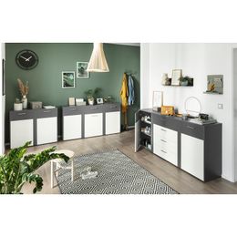 VOGL M&ouml;belfabrik Kommode &raquo;Tirent&laquo; mit 2 T&uuml;ren und 4 Schubk&auml;sten wei&szlig; Holzwerkstoff B/H/T: 176cm x 84cm x 40cm, 4 Stk., 2 Stk.