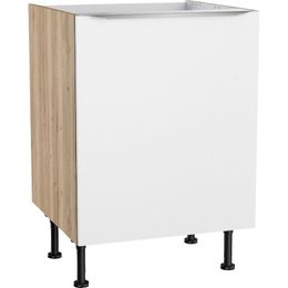 KOCHSTATION Sp&uuml;lenschrank &raquo;KS-Aken&laquo; wei&szlig; wildeiche Nachbildung, B/H/T: 60cm x 87cm x 58,4cm