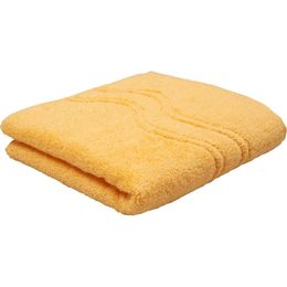 Ross Duschtuch &raquo;Cashmere feeling&laquo; 100% Baumwolle, mit Wellen-Bord&uuml;re, gro&szlig;e Farbauswahl gelb Frottier, Baumwolle B/L: 75cmx140cm, 1 Stk., Frottier