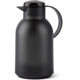 Emsa Isolierkanne &raquo;Samba&laquo; 1,5 l XXL-Modell, zeitloses Design, einfacher Knopfdruck, 24h kalt, 12h warm schwarz Glas, Kunststoff 1,5 l