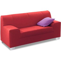 DOMO collection 2-Sitzer &raquo;Amando zeitlos und modern, komfortabel,&laquo; in vielen Bezugsvarianten, auch in Leder rot Microfaser PRIMABELLE (100% Polyester)