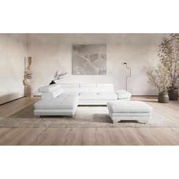 COTTA Ecksofa &raquo;Enterprise L-Form, B: 277 cm&laquo; Arm- & Kopfteilverstellung, optional Schlaffunktion wei&szlig; Softlux -Kunstleder;Luxus-Kunstleder B/H/T: 