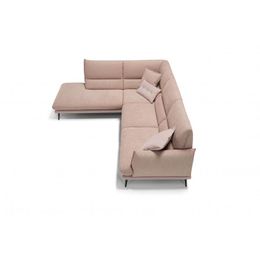 Egoitaliano Ecksofa &raquo;FUNNY, hochwertiges & aktuelles Design, bequeme R&uuml;ckenlehne, L-Form&laquo; toller Sitzkomfort, hochwertiger Strukturmix-Bezug, Breite 265cm rosa 48