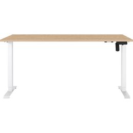 Germania Schreibtisch &raquo;Boras&laquo; Breite 120/140/160/180 cm, Metallgestell, elektrisch h&ouml;henverstellbar B/H/T: 160cm x 120cm x 80cm, Gestellfarbe Wei&szlig;