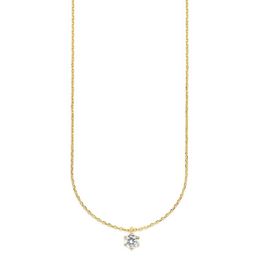 Bruno Banani Damen Kette mit Anh&auml;nger &raquo;Schmuck Geschenk Solit&auml;r-Optik&laquo; mit Zirkonia (synth.) Silber 925 (Sterlingsilber), L: 50 B: 0,6mm