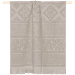 Pad Badetuch &raquo;HARLEM, 70x140 cm&laquo; Made in Europe, Ton in Ton gestreift, mit Ornamenten, mit Fransen grau Frottee, Frottee B/L: 70cmx140cm, 1 Stk., 