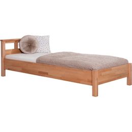 Ticaa Massivholzbett &raquo;Merci&laquo; Doppelbett, aus Buche Massivholz, inkl. Rollrost beige Liegefl&auml;che L&auml;nge B: 200cm x 90cm, ohne Matratze