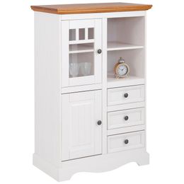 OTTO home Highboard &raquo;Melissa&laquo; Vitrine, Breite 80 cm gelb B/H/T: 80cm x 120cm x 45cm, Kiefer