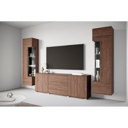 OTTO home Wohnwand &raquo;KENIA&laquo; Komplett-Set, 3 Stk. tlg. braun Holzwerkstoff B/H/T: 270cmcm x 161cmcm x 34cmcm