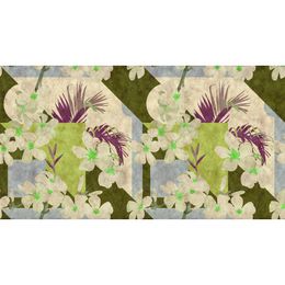 Livingwalls living walls Fototapete &raquo;Walls by Patel Vintage Bloom 1&laquo; glatt Vlies, Wand, Schr&auml;ge beige Vlies B/L: 5m x 2,7m