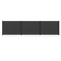 STAKET PRO Gartenzaun &raquo;Komplettzaun &raquo;Rhombus Mini&laquo; Breite 1800 - 2400 mm&laquo; Zaunh&ouml;he 180 cm, Zaunl&auml;nge 1,842 - 7,326 m schwarz Aluminium H/L: 180cm x 