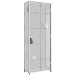 Fif M&ouml;bel fif m&ouml;bel Vitrine &raquo;OPTIMA&laquo; Standvitrine, Vitrinenschrank, Glasvitrine, Sammlervitrine wei&szlig; Holzwerkstoff, Sicherheitsglas ESG B/H/T: 57,5cm x 172cm x 
