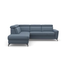 Sit & More sit&more Ecksofa &raquo;Scarlett L-Form&laquo; inklusive Kopfteilverstellung, optional Schlaffunktion & Bettkasten blau B/H/T: 258cm x 226cm, Luxus-Microfaser 