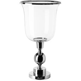 Fink Windlicht &raquo;SAMANTA&laquo; Kerzenhalter aus Aluminium und Glas silber Aluminium, Glas B/H/T: 48cm