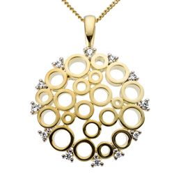 Firetti Damen Kettenanh&auml;nger &raquo;Schmuck Geschenk Gold 585 Halsschmuck Anh&auml;nger f&uuml;r Halskette&laquo; mit Brillanten wei&szlig; 0,09 P2 = erkennbare Einschl&uuml;sse, 