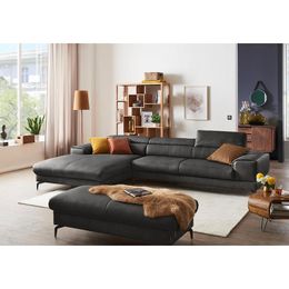 W.Schillig Ecksofa &raquo;piedroo, Designsofa mit tollem Sitzkomfort, bequem und elegant, L-Form&laquo; Kopfteilverstellung, wahlweise mit Sitztiefenverstellung, 
