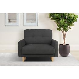 OTTO home Sessel &raquo;TRIPLO Relaxsessel mit Wellenunterfederung, Ma&szlig;e B/T/H: 95/100/89 cm&laquo; Polstersessel mit Steppung im R&uuml;ckenkissen, hohe Qualit&auml;t grau