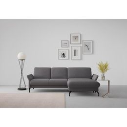 Sit & More sit&more Ecksofa &raquo;Fashion L-Form&laquo; wahlweise mit Kopfteilverstellung und Vorziehsitz, motorisch braun B/H/T: 253cm x 84cm x 165cm, Chenille, Recamiere 