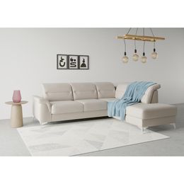 Sit & More sit&more Ecksofa &raquo;Sinatra L-Form&laquo; mit Ottomane, optional mit Kopfteilverstellung und Armteilfunktion grau 100% Polyester B/H/T: 251cm x 85cm x 220cm, 