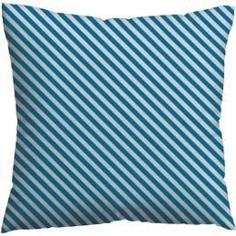 Schlafgut Kissenbezug &raquo;Premium Kissenbezug Woven Fade Satin (1 St)&laquo; Ton-in-Ton Rei&szlig;verschluss, Fadendichte von 300tc, Streifen, OEKO Tex blau Mako-Satin, 
