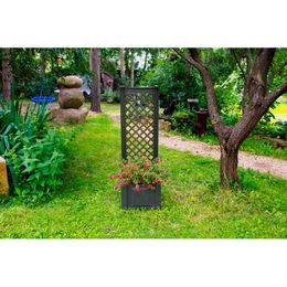 KHW Spalier mit Pflanzkasten, BxTxH: 43x43x140 cm grau Kunststoff B/H/T: 43cm x 140cm x 43cm