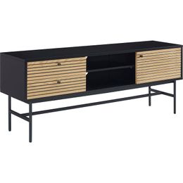 Salesfever Lowboard &raquo;Torsby Stilvolle TV-Kommode f&uuml;r Ihr Wohnzimmer&laquo; Kommode: Stil trifft auf praktische Kabelorganisation beige Furnier, MDF, Metall 