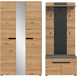 Home Affaire Garderoben-Set &raquo;REHAT, TOPSELLER!, 4-teilig, Breite 200 cm, individuell stellbar&laquo; Set, best. aus: Garderobenschrank, Sitzbank, Sitzkissen