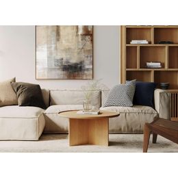 WOODMAN Couchtisch &raquo;Cala&laquo; 83/83/42 cm, Breite 83 cm, rund, Tischplatte aus massiver Eiche, FSC zertifiziert braun B/H/T: 83cm x 42cm x 83cm