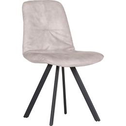 GUTMANN FACTORY Stuhl () 2 Stk. beige Polyester 2 Stk., Veloursstoff uni
