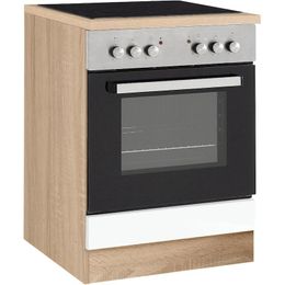 KOCHSTATION Herdumbauschrank &raquo;KS-Eton&laquo; wei&szlig; eiche sonoma, B/H/T: 60cm x 85cm x 60cm